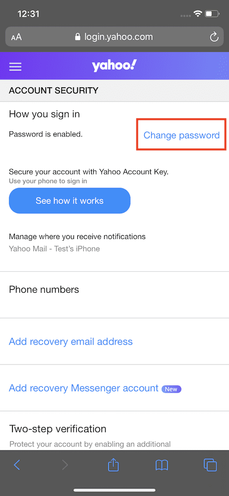 Änderung Ihres E-Mail-Passworts auf dem iPhone:Gmail,Outlook,Yahoo